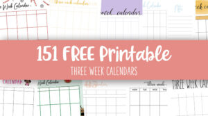 3 Week Calendars - 151 FREE Calendars - PrintaBulk
